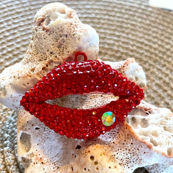 Jewelry | New Red Lips Pendant With Red Rhinestones A Little Heavy ...
